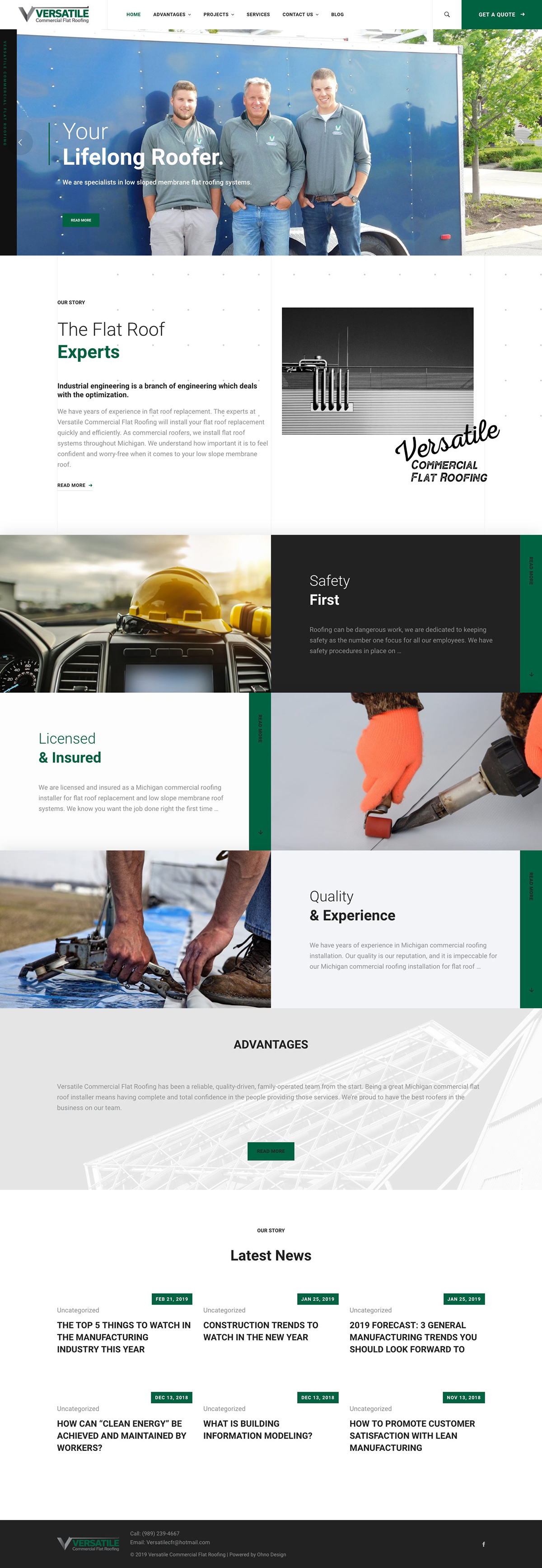 Web Design: Versatile Commercial Flat Roofing - Ohno Design